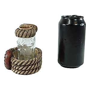 Set Of 1 Cowboy Braided Lasso Ropes Salt And Pepper Shakers W/Holder Set