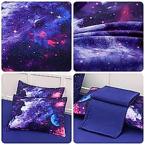 Galaxy Bedding Full Comforter Set for Boys, Bedding Comforter Sets 7 Pieces Full Size Bed Sheets and Comforter Set,Comforter Full Size Set for Boy Girl All Season