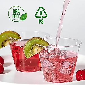 Kaya Crystal 9oz Plastic Cups (Pack of 20) - Elegant Plastic Drinkware, Perfect Clear Cups for Birthday Party Supplies, Weddings or Everyday Use, Clear