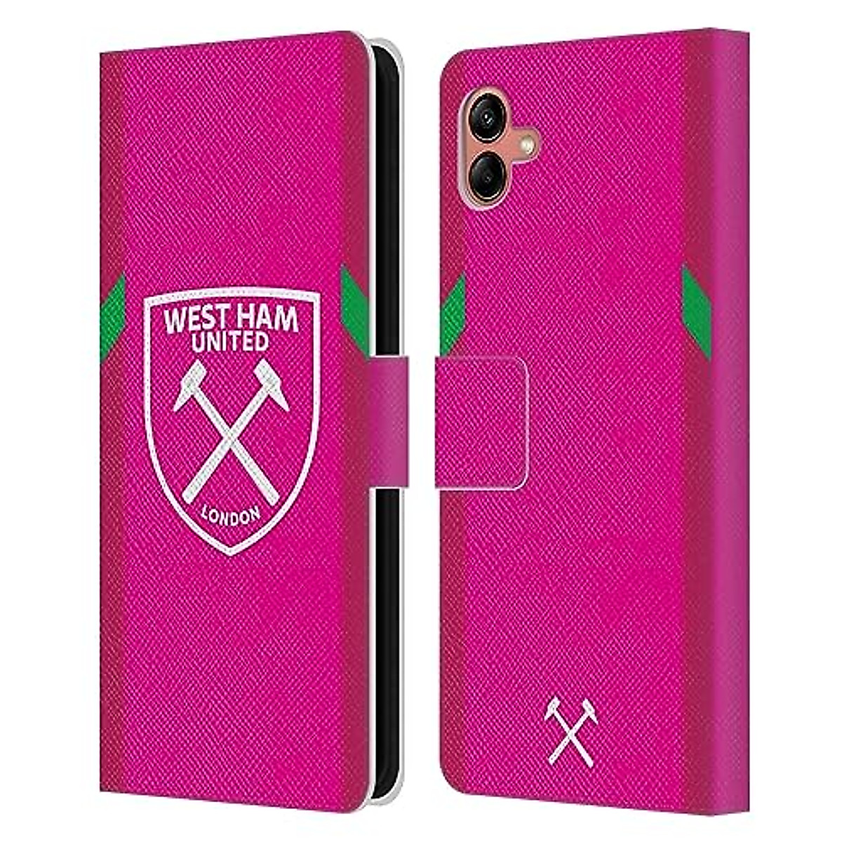 Head Case Designs Officially Licensed West Ham United FC Third Goalkeeper 2023/24 Crest Kit Leather Book Wallet Case Cover Compatible with Samsung Galaxy A04 (2022)