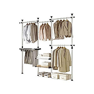 PRINCE HANGER, Deluxe Pants & Shelf Hanger, Clothing Rack, Clothes Organizer, Pants Hanger, Freestanding, Tension Rod, Closet system, Closet organizer, Clothes rack, Heavy Duty, PHUS-0052, Made in Korea