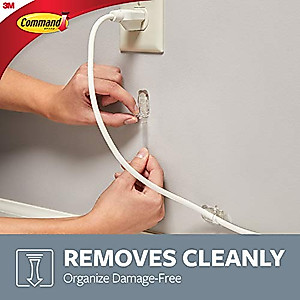 Command 17303CLR 3 Adhesive Strips Cord, Large, Clear, 2-Clips (17303CLR-ES)