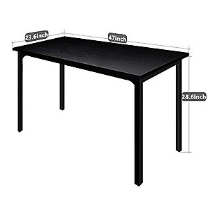 YSSOA 47 Inch Home Office Computer Desk for Working, Studying, Writing or Gaming, Black
