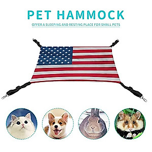 American Flag Pet Hammock Bed Guinea Pig Cage Hammock Small Animal Hanging Bed for Ferret, Chinchilla, Puppy and Other Small Animals
