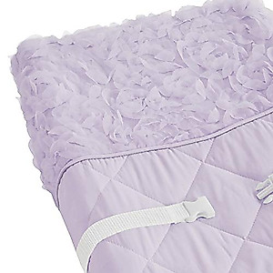 Sweet Jojo Designs Purple Floral Rose Girl Baby Nursery Changing Pad Cover - Solid Light Lavender Flower Luxurious Elegant Princess Vintage Boho Shabby Chic Luxury Glam High End Roses