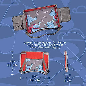 Hippococo Kids Travel Tray: Premium Portable Activity Organizer, Non-Flimsy, Padded Base, Large Storage Pocket, Sturdy Walls, Waterproof, Tablet Holder, Universal Fit - Car Seats, Strollers & Airplane