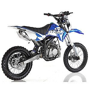 125cc Dirt Bike Pit Bike Adult Dirt Pitbike Gas Dirt Bikes with Headlight 125cc Gas Dirt Pit Bike (Blue)