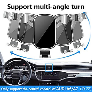 musttrue LUNQIN Car Phone Holder for 2019-2023 Audi A6 A7 S6 S7 RS6 RS7 Allroad Auto Accessories Navigation Bracket Interior Decoration Mobile Cell Mirror Phone Mount