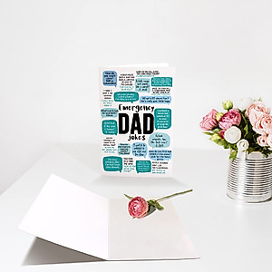 Chenive Funny Father's Day Card for Dad, Humorous Dad Birthday Card, Joker Greeting Card, Emergency Dad Jokes Card