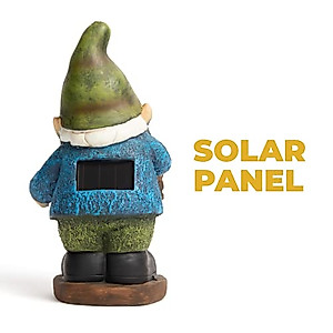 Dawhud Direct Welcome Gnome Solar Light for Home and Outdoor Decor Gnome Solar Powered Flickering LED Garden Light Backyard Gnome Decoration Solar Powered Flickering LED Garden Light