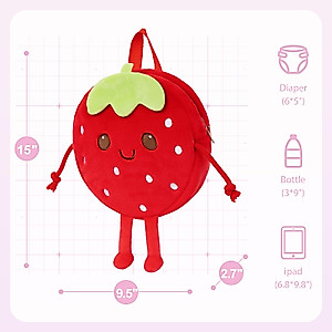 OUOZZZ 11" Cute Animal Toddler Backpack for Boys Girls, Soft Plush Bee Bag Mini Travel Backpacks with Adjustable Strap