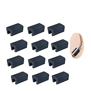 MIZORLIE Black Plastic Furniture Foot Rectangle Shaped Non-Slip Chair Leg Tip Protectors, Fit Furniture Leg Dia: 10-11mm(30 Pack)