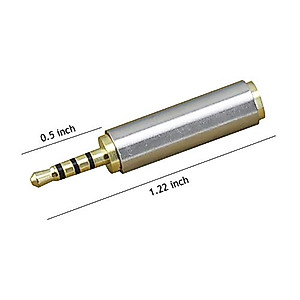 2 Pack 3.5mm Male to 2.5mm Female Audio Adapter Gold Plated Aux Auxiliary Plug Splitter 3 Ring Jack Support Converter Headphone Earphone Headset Stereo or Mono