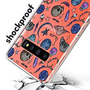 TPU Phone Case Compatible with Samsung A72 A71 5G A70 A51 A50 A32 A21 A11 A12 A13 A14 A01 Goth Barbed Wire Creepy Full Moon Silicone Shockproof Protective Print Clear Soft Occult Durable Skull