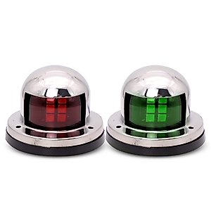 MADCATZ MIX Side Marker Light Assemblies Boat Interior Lights Red/Green 8 LED Port Starboard Stainless Steel Navigation Lights for Boat Ship Yacht 12V DC Waterproof Pack of 2