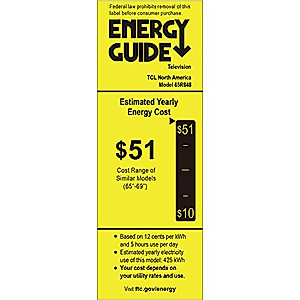 TCL 65-inch Class 6-Series 8K Mini-LED UHD QLED Dolby Vision HDR Smart Roku TV - 65R648, 2021 model