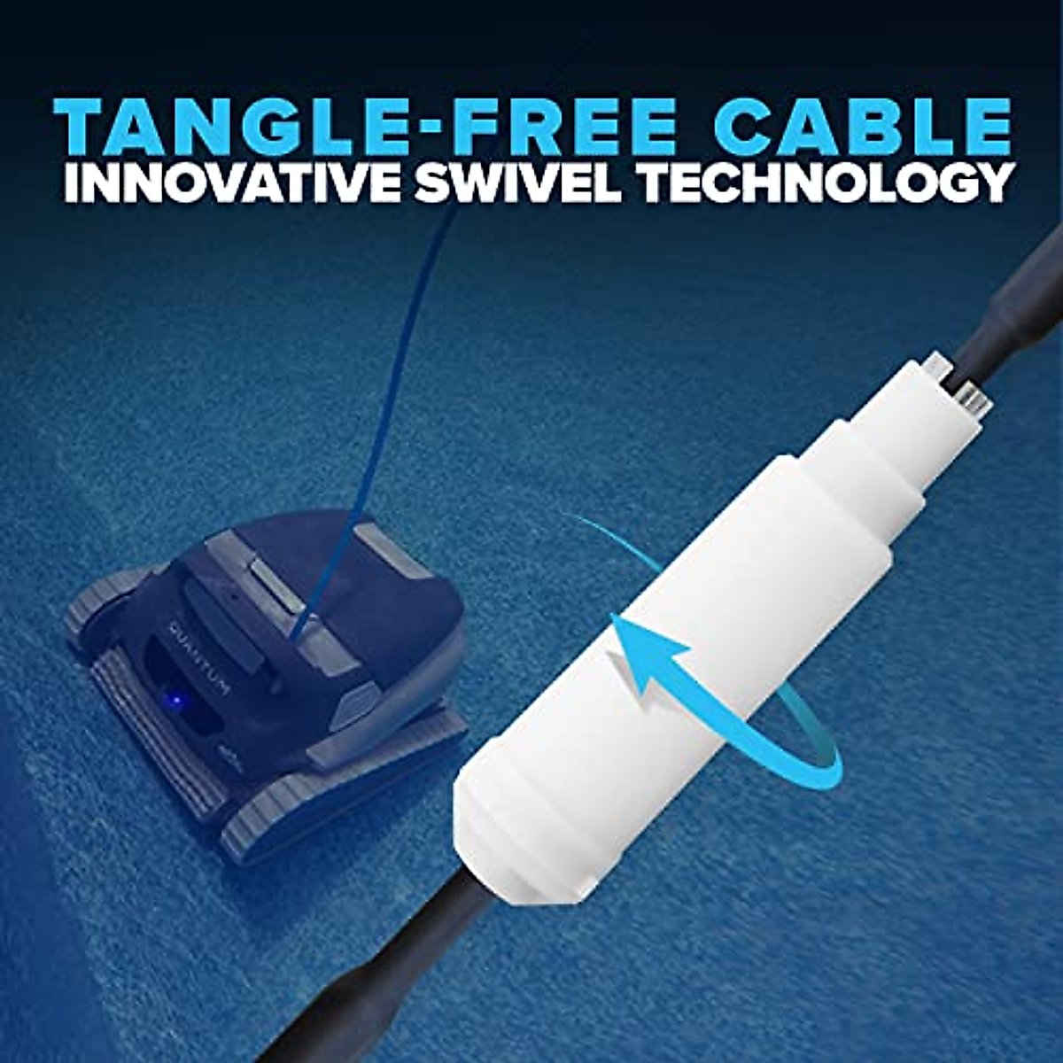 Dolphin Quantum Automatic Robotic Pool Cleaner with Extra-Large Filter Basket and Intense Waterline Scrubbing Power, Ideal for In-ground Swimming Pools up to 50 Feet
