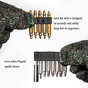 3-13 Holes Hex Shank Screwdriver Bit Holder, Drill Bit and Driver Bit Plastic Screwdriver Head Storage Case, 9 pcs Poly Bag By MKMKYEE