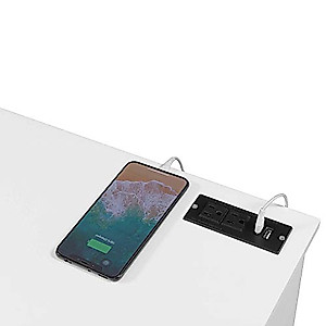 Convenience Concepts Oxford Desk with Charging Station, 42", White