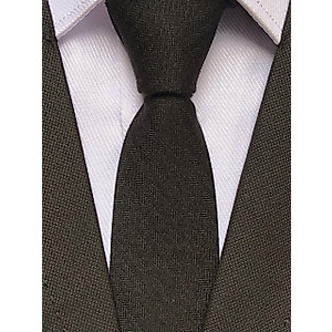 Ctskyte Men Skinny Black Silk Wool Ties Cotton Timeless Matte Texture Neckties for Groom