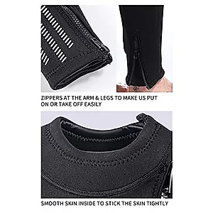 Ultra Stretch 3mm Neoprene Wetsuit, Front Zip Full Body Diving Suit, one Piece for Men & Women-Snorkeling, Scuba Diving Swimming, Surfing