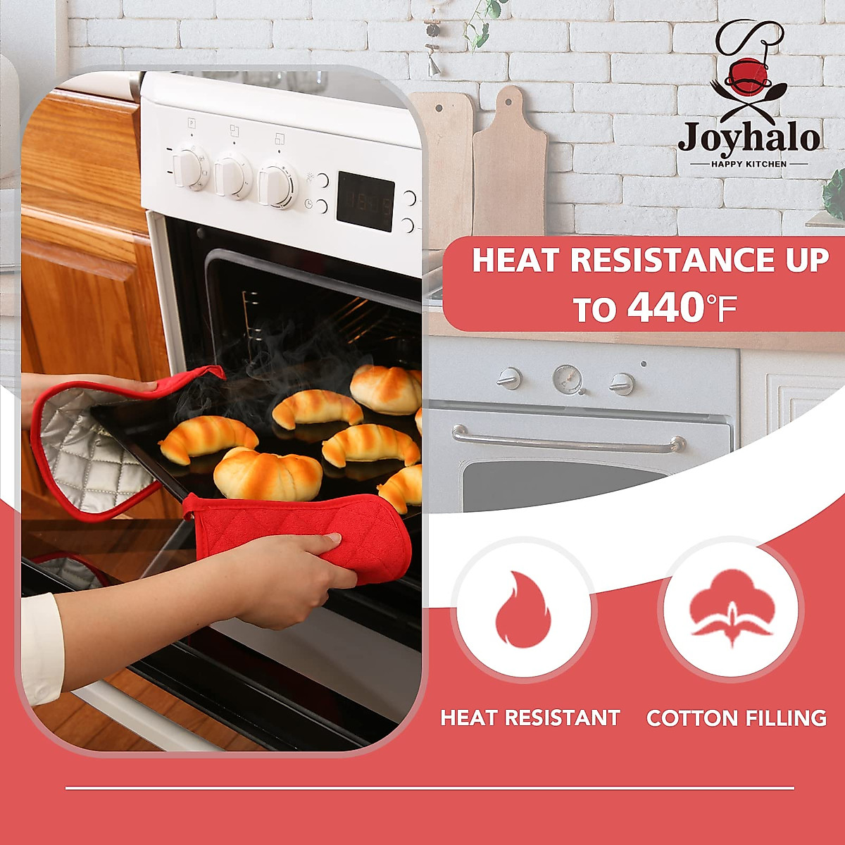 Joyhalo 4 Pack Pot Holders for Kitchen Heat Resistant Pot Holders Sets Oven Hot Pads Terry Cloth Pot Holders for Cooking Baking