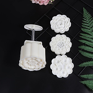 Moon Cake Mold Chinese Mid-Autumn Festival Cookie Stamp Set, Cute Flower Shape Pastry Moulds Mooncake Molds Mooncake Mould Baking Gadget
