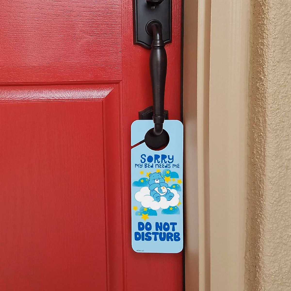 GRAPHICS & MORE Care Bears Bedtime Bear My Bed Needs Me Plastic Door Knob Hanger Sign