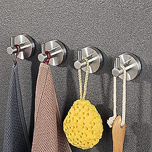 Alise Towel Hook Bathroom Single Robe Hooks Wall Mount Clothes Hook for Bedroom Kitchen Cloakroom Door Back Cabinet,GDL3903LS-4P SUS304 Stainless Steel Brushed Nickel Pack of 4