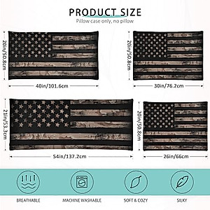 ALAZA American USA Flag with Desert Camouflage Plush Pillow Cases Standard Size Pillow Cover Soft & Warm Zippered Bed Pillowcase, 20 x 26 inch