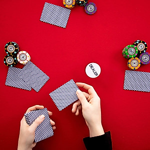 12-Pack Dealer Buttons - Poker Accessories, Casino Game Pucks, Texas Hold'em Button for Card Games, Bulk Vegas Night Playing Card Accessory