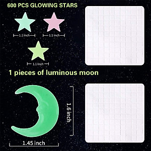 zxbaers Star Ceiling Stickers Glow in The Dark Stickers Luminous Stars Stickers,for Kids Room Decor Create a Comfortable Sleeping Environment 601 PCS