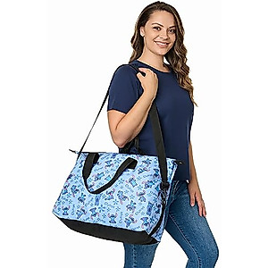 Disney Tote Duffel Bag Stitch Blue All Over Print Weekender Travel (Stitch Blue)