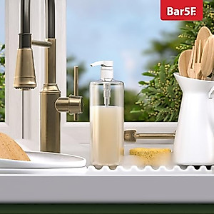 Bar5F Pump Bottle 32-Ounce 1-Liter Empty for Shampoo Conditioner Body Wash Lotion BPA-Free Crystal-Clear