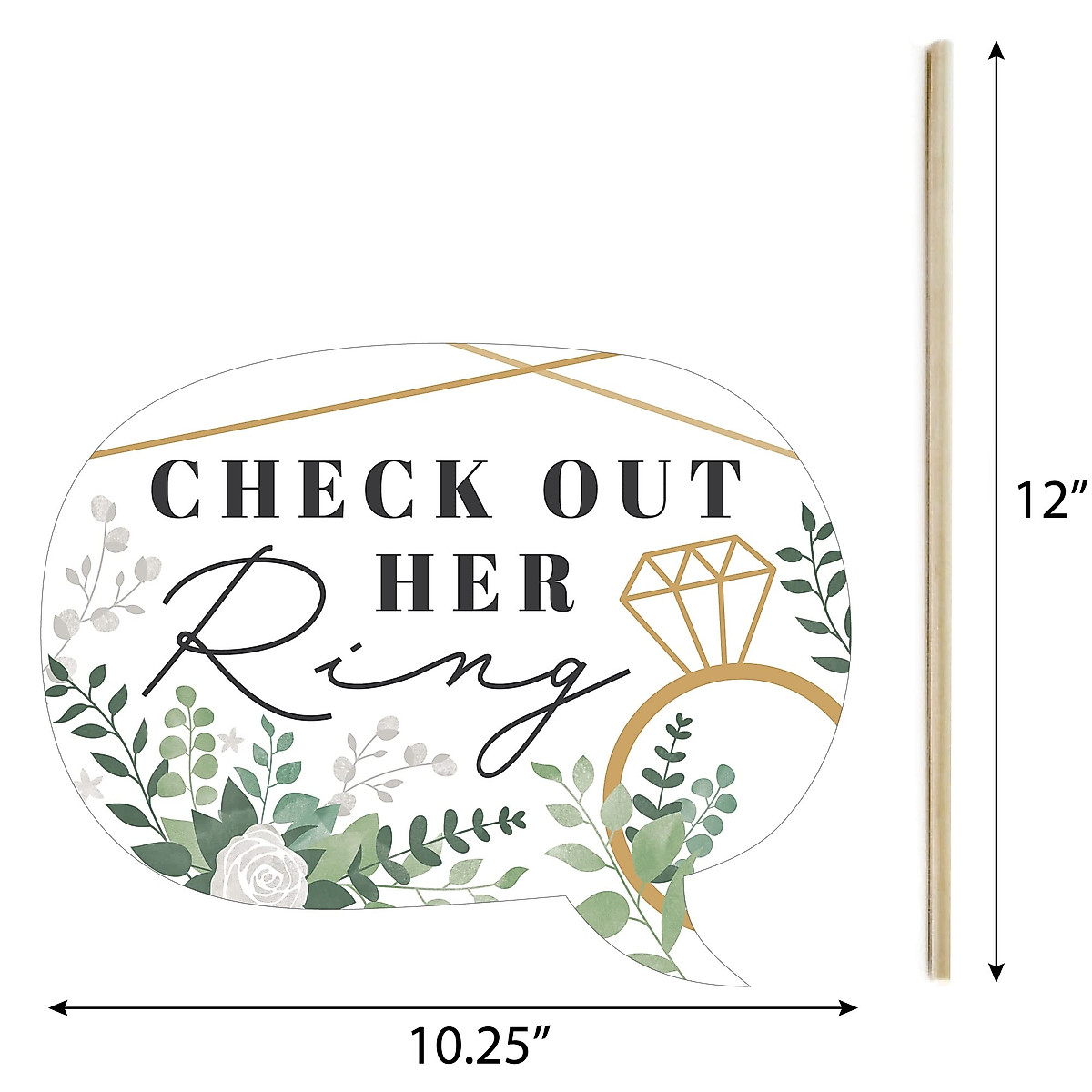 Big Dot of Happiness Boho Botanical Bride - Greenery Bridal Shower and Wedding Party Photo Booth Props Kit - 20 Count