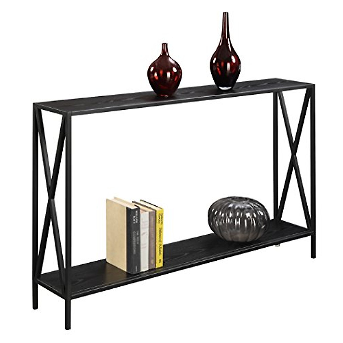 Convenience Concepts Tucson Console Table with Shelf, Black