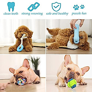 BENSEAO Puppy Chew Toys - Teething Ring & Rope Toy for Small Dogs, Interactive Dog Balls, Storage Basket (B)