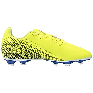 adidas Boy's X GHOSTED.4 Soccer Shoe, Solar Yellow/Black/Team Royal Blue, 5.5 Big Kid