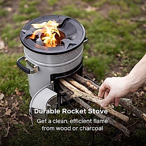 EcoZoom Rocket Stove Heavy Duty Portable Camp Stove for Outdoor Cooking, Versa Dual-Fuel (Wood & Charcoal)
