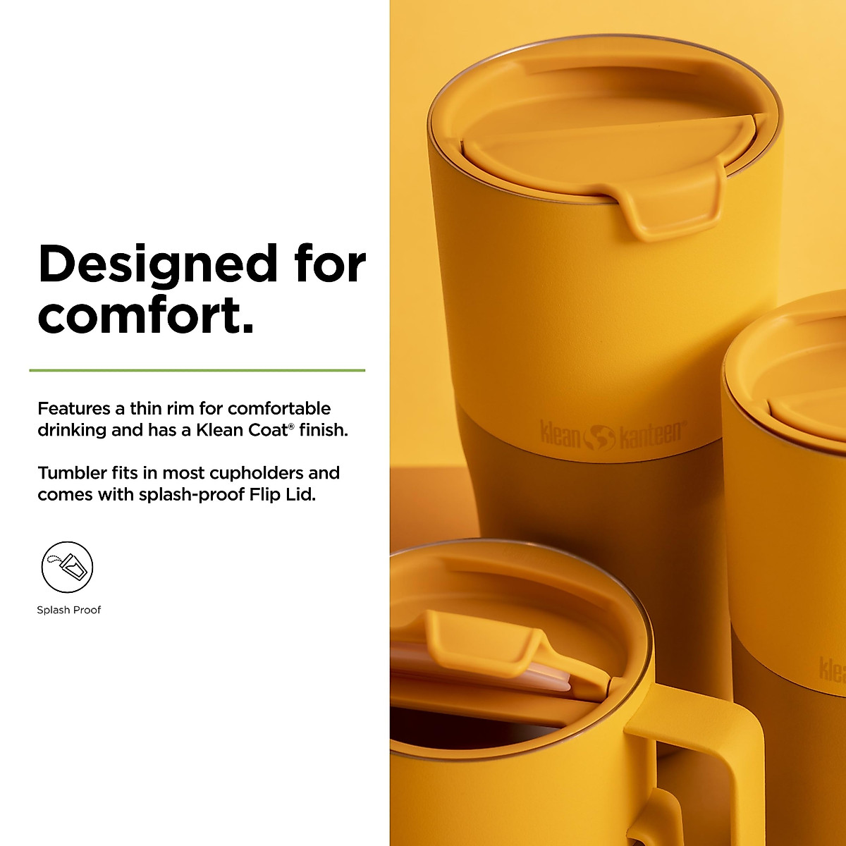 Klean Kanteen Rise 26oz Tumbler - Stainless Steel with Flip Lid - Old Gold