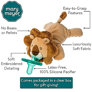 Mary Meyer WubbaNub Soft Toy and Infant Pacifier, Afrique Lion (42554), 1 Count (Pack of 1)