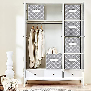 FabTotes Storage Bins 6 Pack Collapsible Storage Cubes, 11"x10.5"x10.5" Large Toy Book Organizer Boxes with Handles and Label Card & Label Holder, Baskets for Organizing Closet Shelves