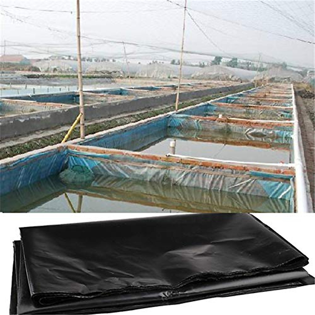 Firlar Rubber Pond Liner Black Pond Liner for Water Garden Ponds Streams Fountains, 6 x 6.6 Feet