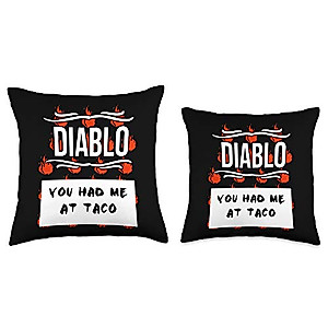 Hot Sauces Gift HOT Diablo Sauce You Had Me at Taco Throw Pillow, 18x18, Multicolor