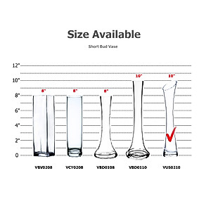 WGV Maria Bud Vase Bulk, Width 2", Height 10", Clear Slant Cut Opening Gathering Concaved Glass Floral Container Centerpiece for Wedding Party Event Home Office Decor, 6 Pieces