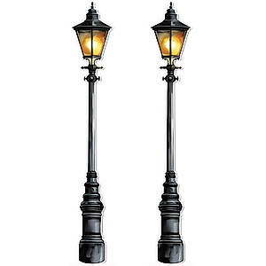 Honoson 2 Pcs 6' Tall Christmas Lamp Post Cardboard Cutouts Large Lamppost Photo Props Street Light Wall Decorations for Christmas Village Fairy Garden Dollhouse Wall Backdrop Indoor Party Supplies