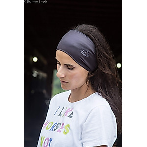 Equestrian Headbands for Women, Under Riding Helmet Bands, Sportswear Wide Hair Wrap Suitable for Use with Bike Helmets, Yoga & Hiking(2 Pack Black)