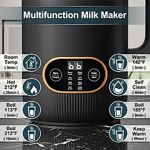 Arcmira Automatic Nut Milk Maker, 35oz(1000ml) Homemade Almond, Oat, Coconut, Soy, Plant Based Milks and Non Dairy Beverages, Soy Milk Maker Machine with Delay Start/Keep Warm/Self-Cleaning/Boil Water