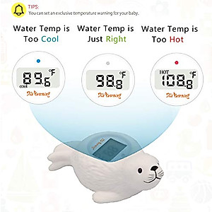 Doli Yearning Upgrade Baby Bath Thermometer Room Temperature| Water Thermometer|Kids' Bathroom Safety Products| Baby Bath(Seal Shape)℃/℉, LCD