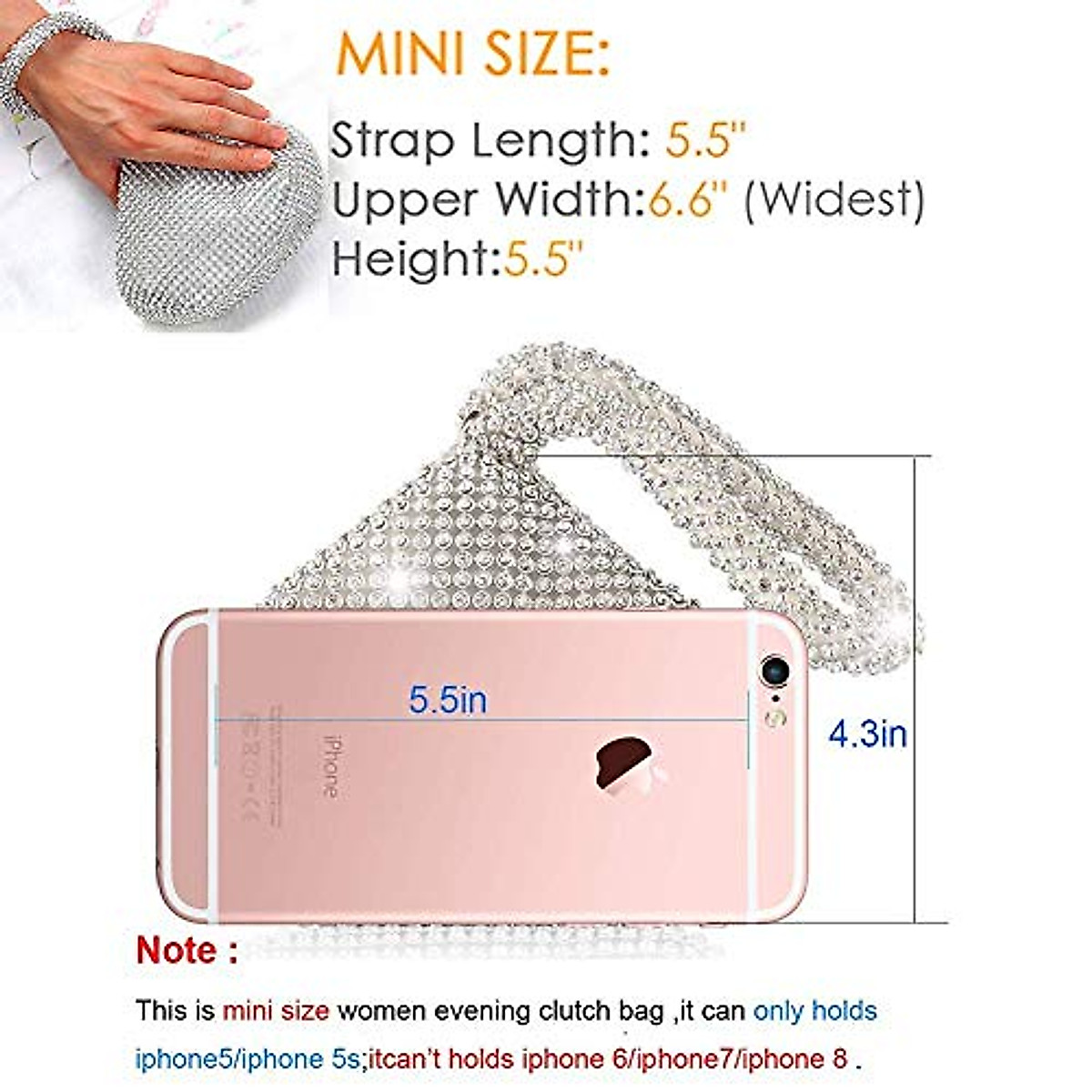 JIAN YA NA 2 Pcs Fashion Women Bridesmaid Lady Girl Bride Evening Clutch Bag for Prom Cocktail Party Wedding Engagement